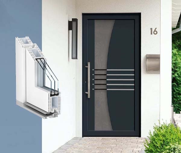 Puerta de calle PVC Kömmerling76 | Finespai